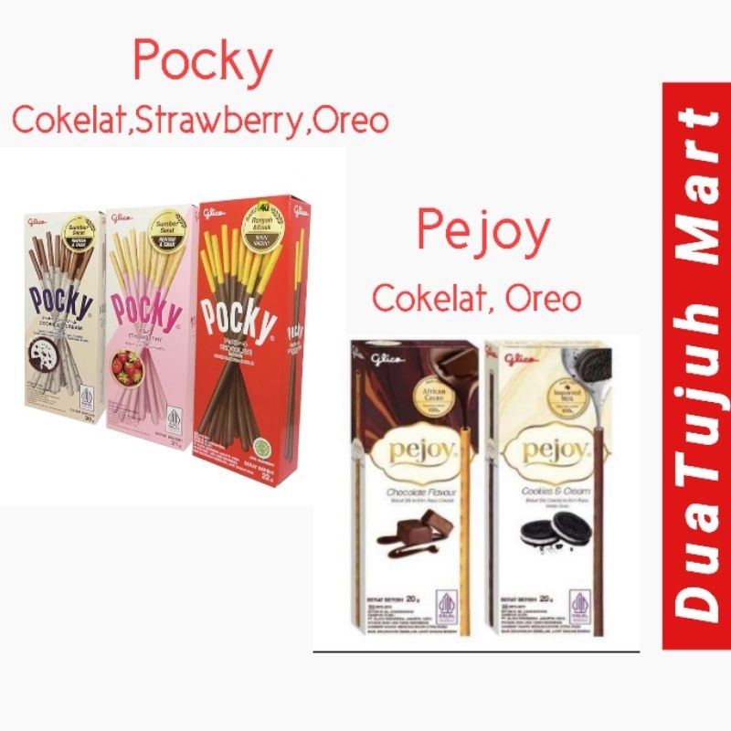 Jual Pocky Gliko Chocolate 22 Gram & Strawberry 21g, Oreo 20g, Pejoy ...