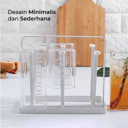 Jual NG Rak Gelas Minimalis Tempat Cangkir Rak Dapur Organizer Cup Holder 6 Slot | Shopee Indonesia