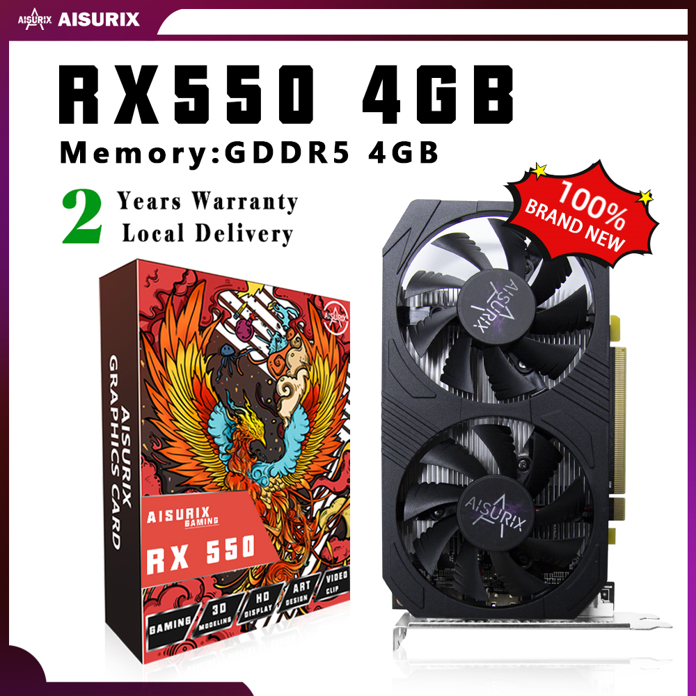 Jual AISURIX RX550 4GB VGA Card D5 LP GPU GDDR5 128bit Desktop computer ...