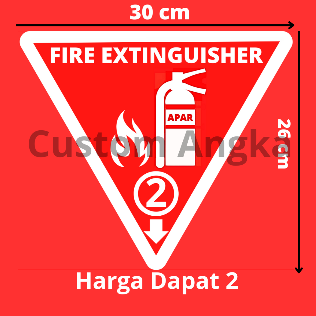 Jual Stiker custom tanda apar (dapat 2 pcs) - Sticker sign apar - tanda ...