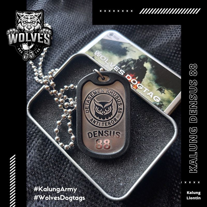 Jual Kalung dogtag logo Densus 88 / Kalung densus 88 / Kalung polisi ...