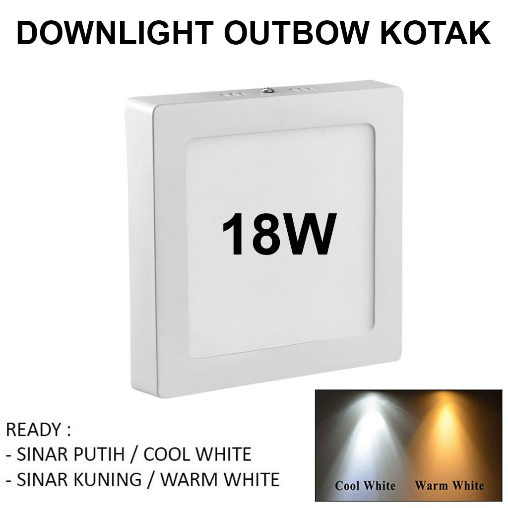 Jual Lampu Downlight LED Panel OB Bulat Kotak Outbow Round 6W 12W 18W ...