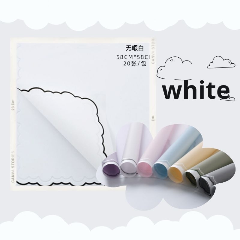 Jual KERTAS BUKET CELLOPHANE FLOWER BORDER RENDA AWAN | Shopee Indonesia