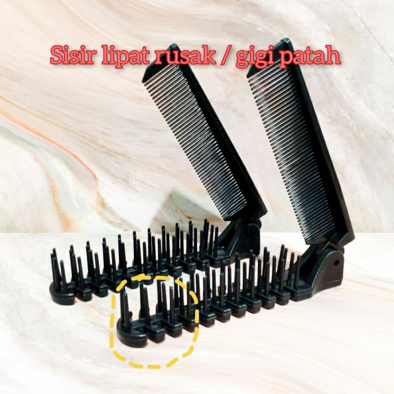 Jual sisir lipat hitam rusak gigi patah | Shopee Indonesia