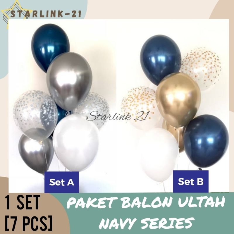 Jual [7 PCS] SET BALON ULTAH NAVY SERIES | Paket Balon Tema Navy ...