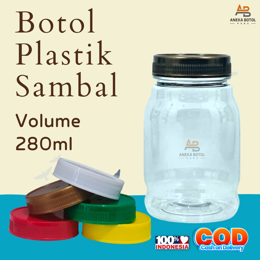 Jual Botol Plastik Sambal 280ml Toples Sambal 280ml PET Food Grade ...