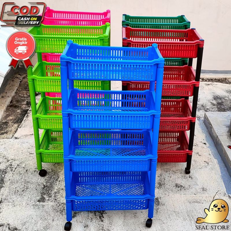 Jual RAK SALON 4 susun ada Roda / RAK SERBAGUNA / RAK BAYI/ RAK MURAH ...