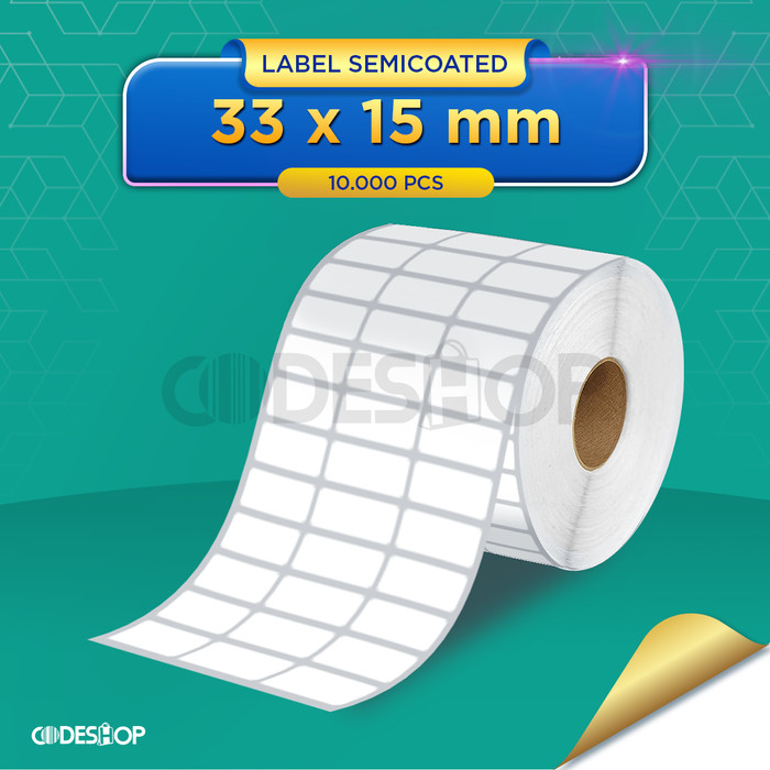 Jual LABEL BARCODE 33X15 GAP 3 LINE 10000 PC SEMICOATED LABEL BARCODE ...