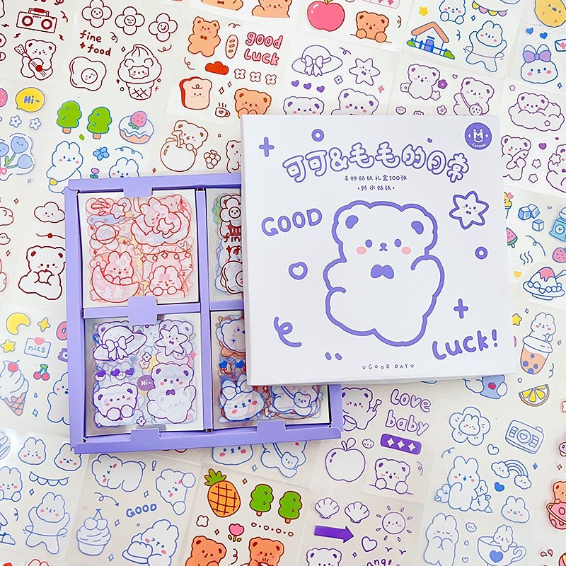 Jual Sticker Set GOOD LUCK Diary Book Aesthetic Sticker Deco 100Lembar ...