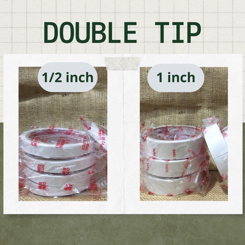 Jual DOUBLE TAPE MURAH 1/2 INCH DAN 1 INCH DOUBLE TIP DOUBLE TAPE PUTIH ...