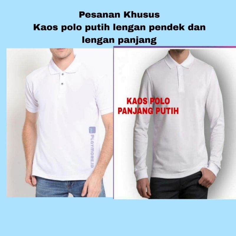 Jual (GOJEK) PESANAN KHUSUS 79PC KAOS POLO PUTIH POLOS LENGAN PENDEK ...