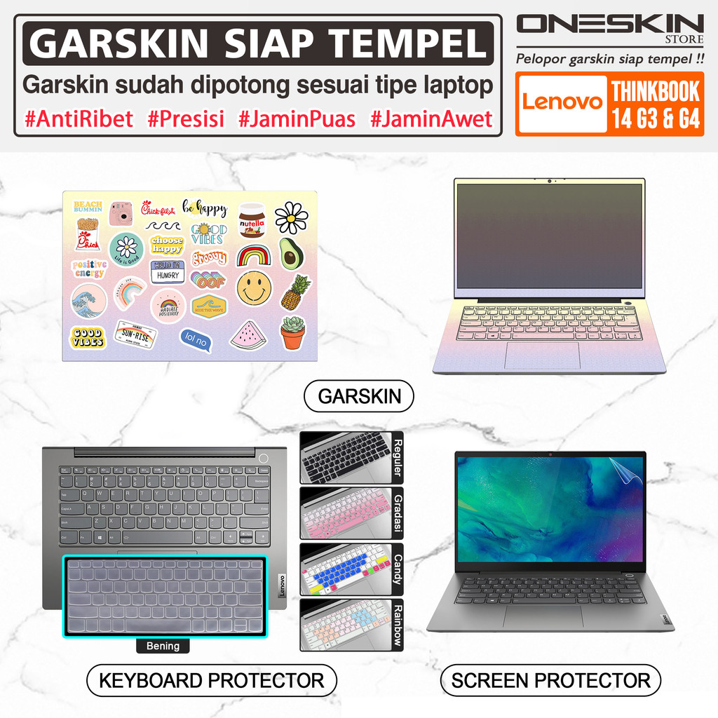 Jual Garskin Sticker Laptop Pelindung Screen Keyboard Protector Lenovo ...