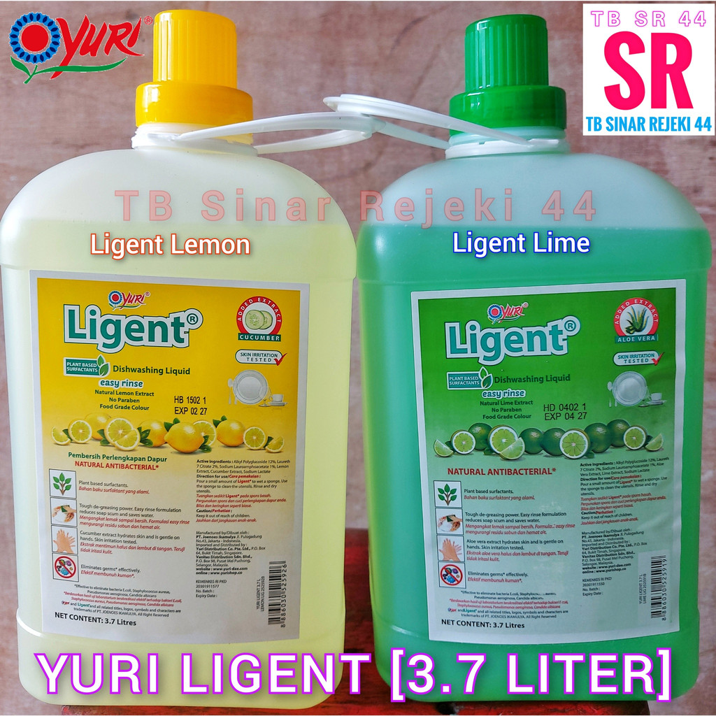 Jual YURI LIGENT JERIGEN 3.7 LITER (LEMON / LIME) CAIRAN SABUN CUCI ...