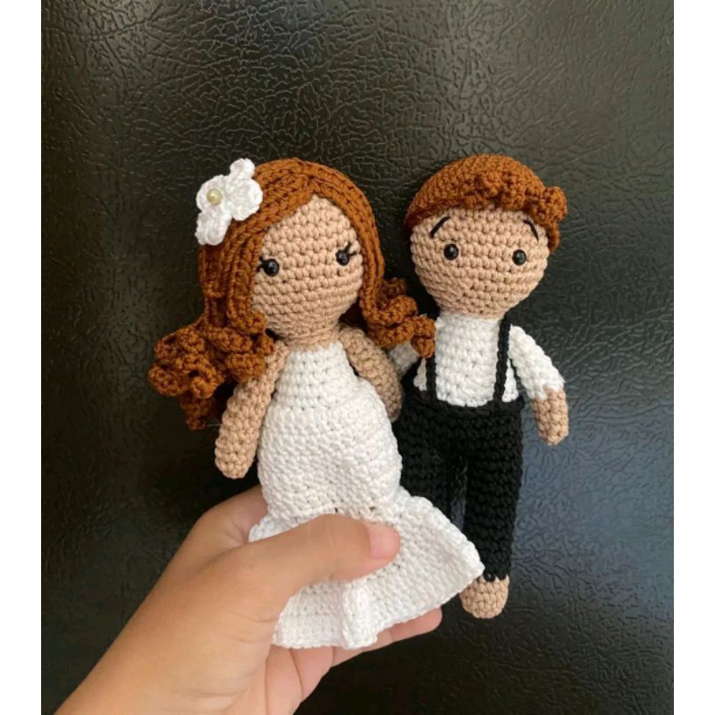 Jual Amigurumi Doll / Boneka Rajut Couple / Kado Wedding / Boneka ...