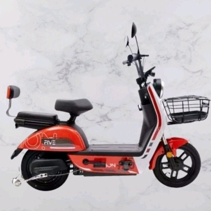 Jual Ion Five Sepeda Listrik Red Silver Sepeda Listrik Trendi Modern ...