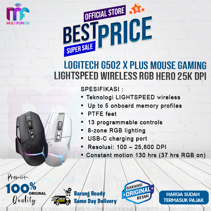 Jual Logitech G502 X Plus Mouse Gaming Lightspeed Wireless RGB HERO 25K DPI | Shopee Indonesia