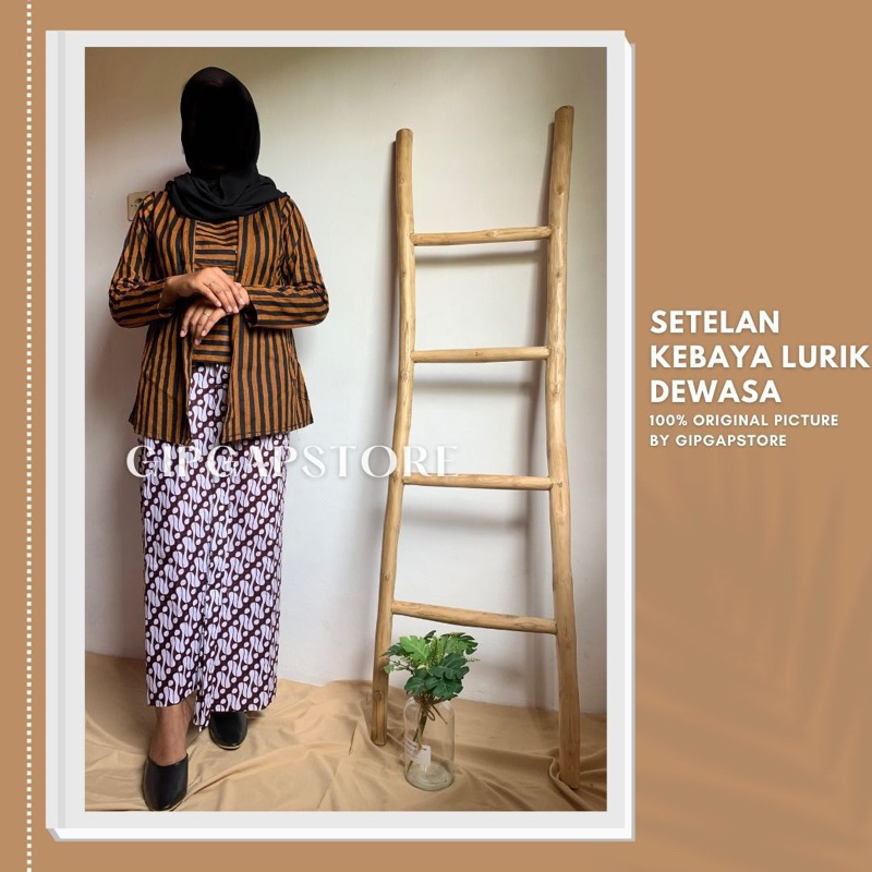 Jual Gipgapstore - Setelan Kebaya Lurik Dewasa | Pakaian Tradisional Wanita | Baju Adat Wanita ...