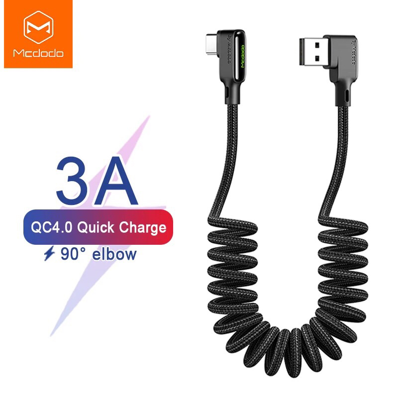 Jual Kabel Data Mcdodo Usb Type C Coiled Spiral 3A Original | Shopee ...