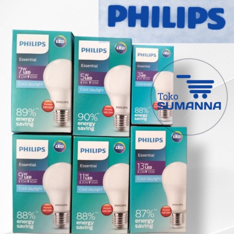 Jual Bohlam Lampu LED Philips Essential, Balon Lampu 5Watt, 7Watt ...