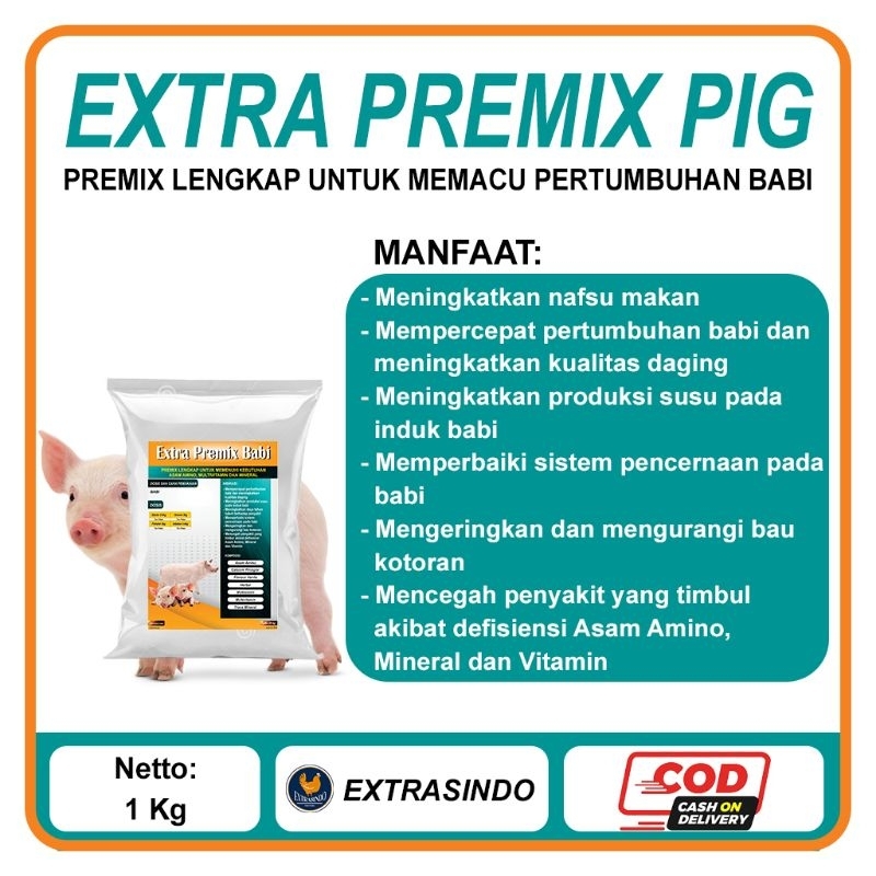 Jual EXTRA PREMIX BABI 1kg - Suplemen pakan untuk memacu pertumbuhan ...
