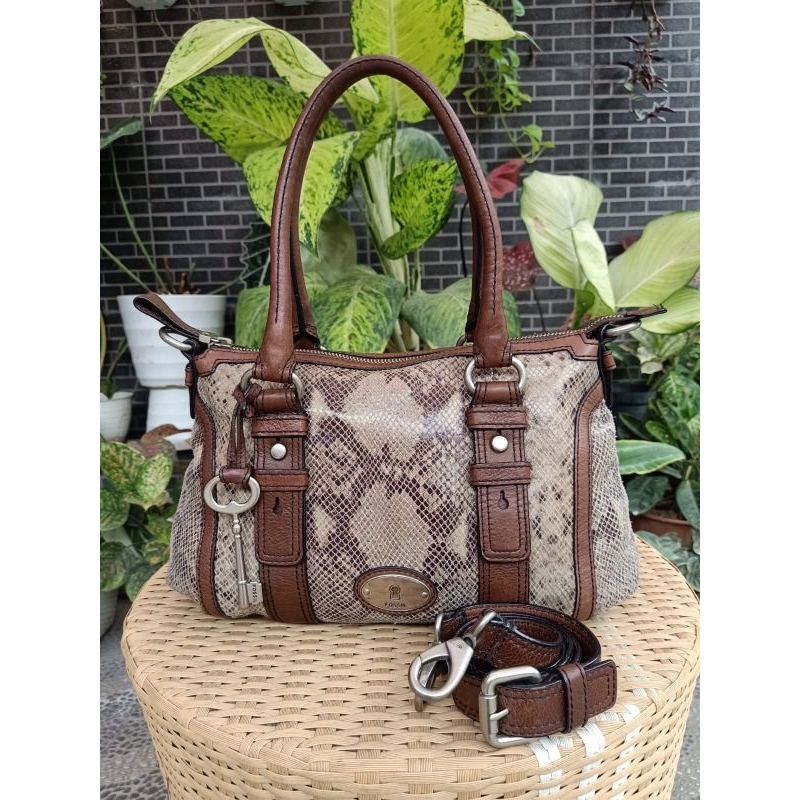 Jual TAS FOSSIL MADDOX SATCHEL SNAKE SKIN | Shopee Indonesia