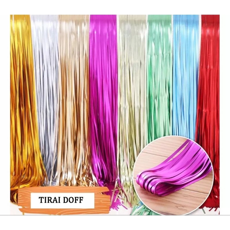 Jual Tirai Pesta ulang tahun /Tirai Rumbai/ chrome foil/Background ...