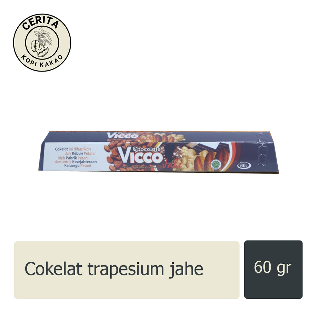 Jual Vicco Java - Cokelat Trapesium Bar Milk Chocolate Jahe 60 gram coklat batangan premium ...