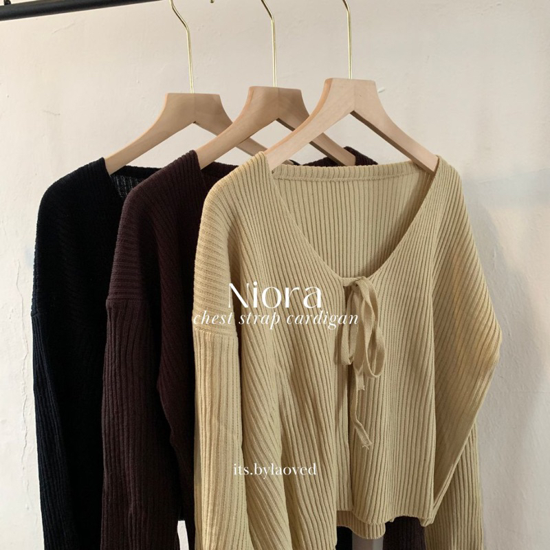 Jual NIORA CHEST STRAP CARDIGAN/ATASAN RAJUT WANITA | Shopee Indonesia