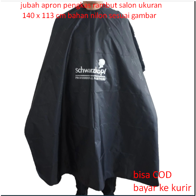 Jual jubah apron pengkas rambut salon ukuran 140 x 113 cm bahan nilon ...