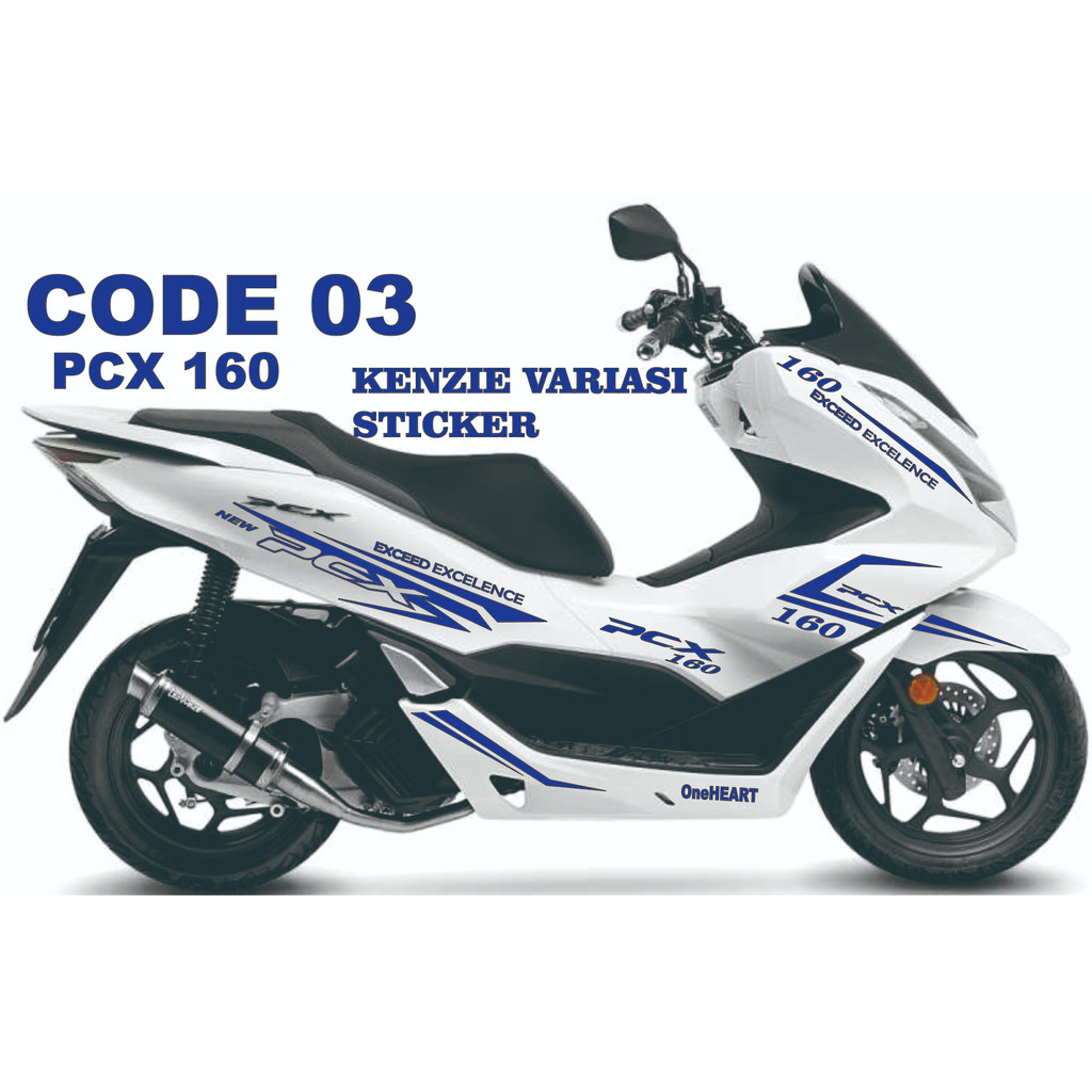 Jual #03 VARIASI MOTOR HONDA PCX 160 NEW aksesoris stiker striping semi ...