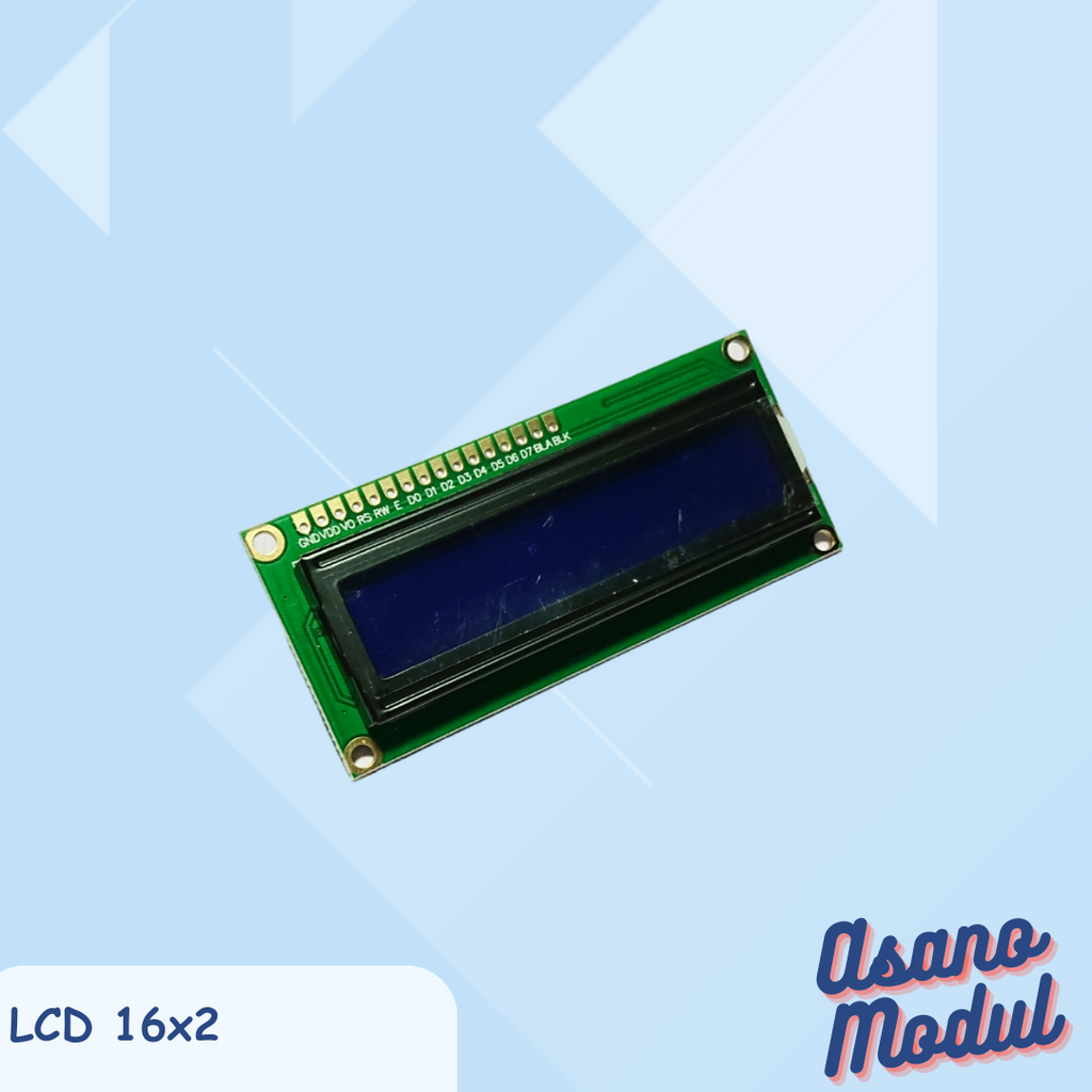 Jual LCD Character 16x2 1602 5V Biru Blue Banklight Module Arduino ...