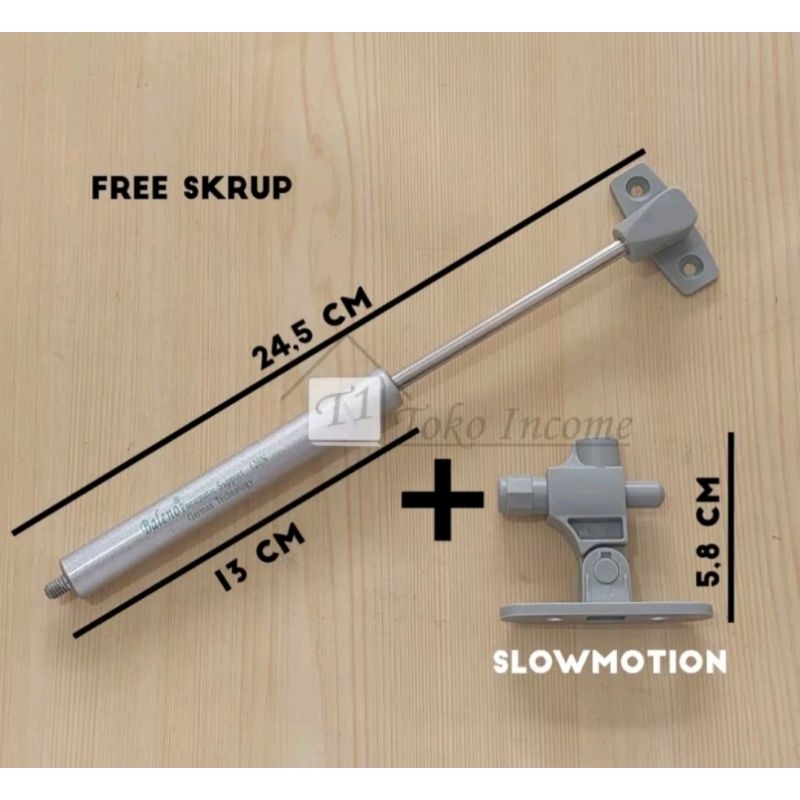 Jual Gas Spring SLOW MOTION Hidrolik Soft Close Pintu Lemari Dapur ...