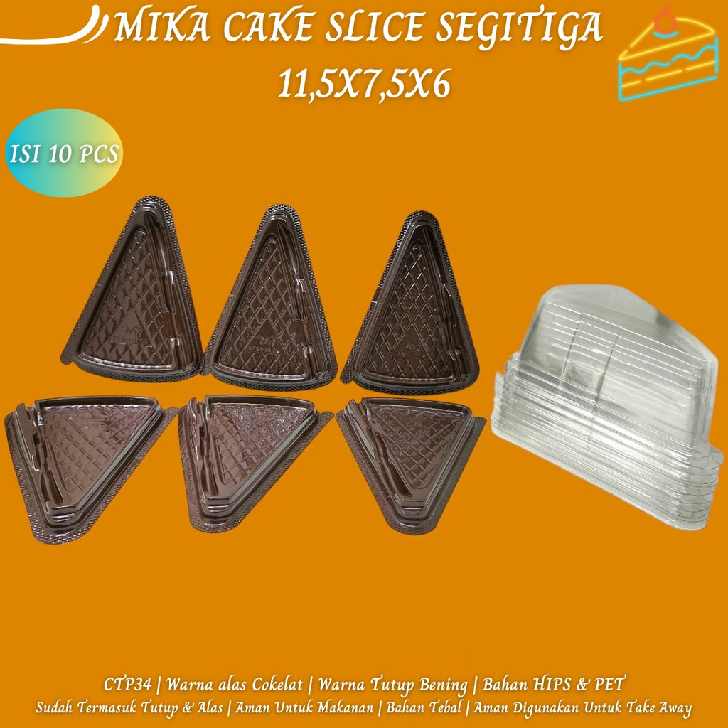 Jual Mika Cake Segitiga Mika 11,5X7,5X6 (Isi 10 Pcs-CTP34) | Shopee ...