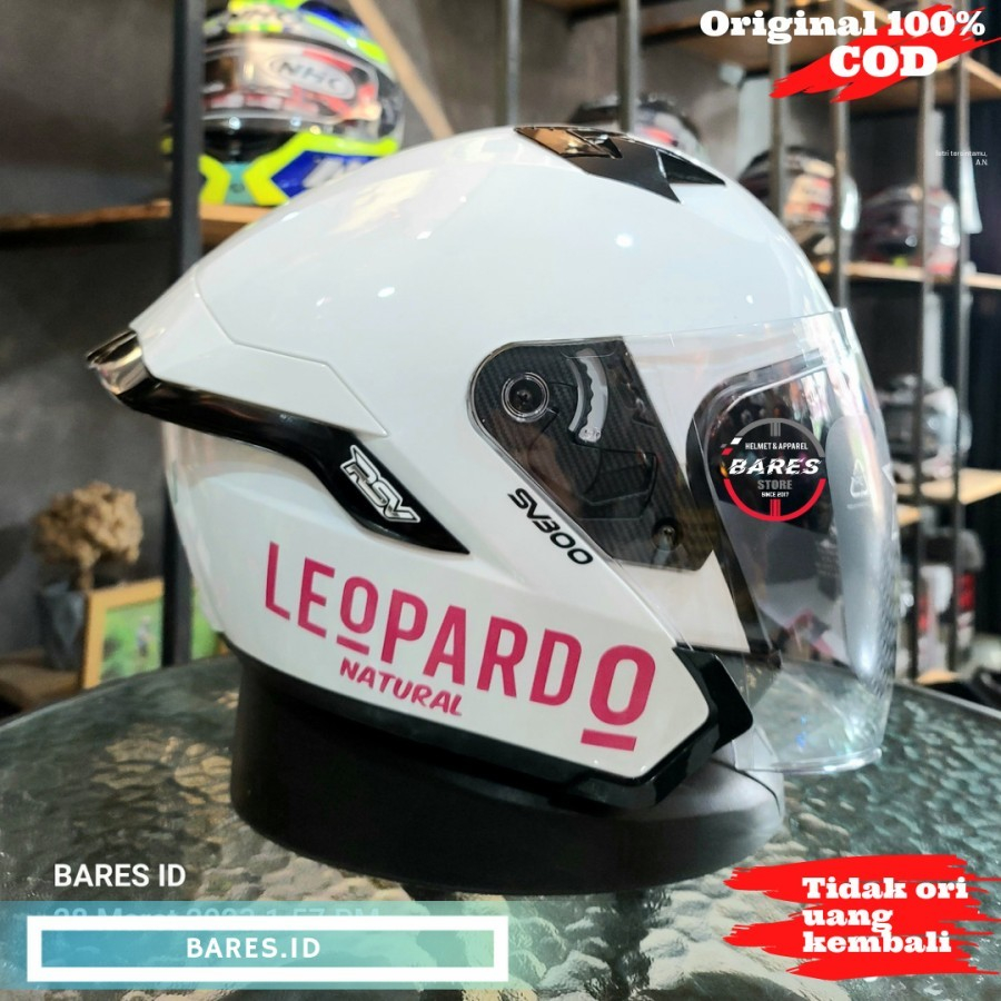 Jual HELM RSV SV300 White Double Visor Leopard Pink || RED BULL HELM ...