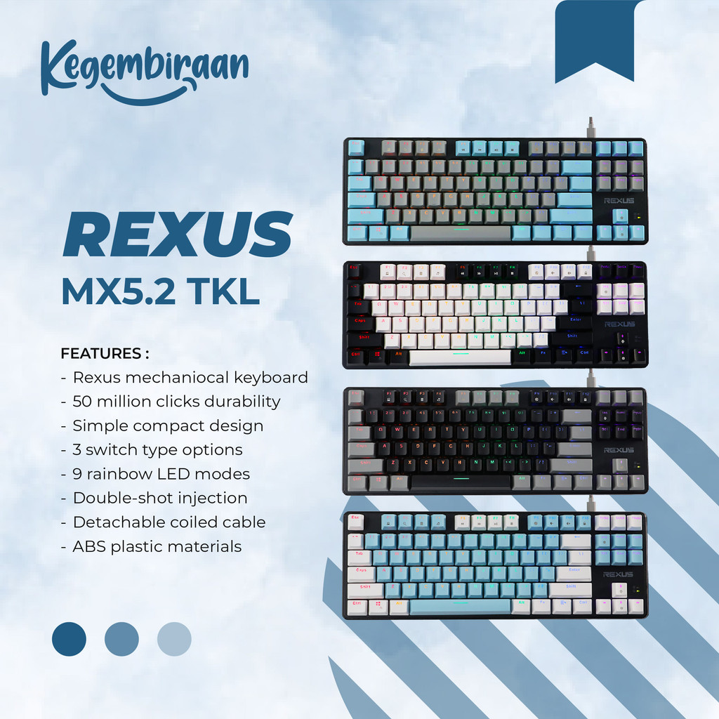 Jual Rexus Keyboard Gaming Mechanical Legionare MX5.2 TKL | Shopee Indonesia