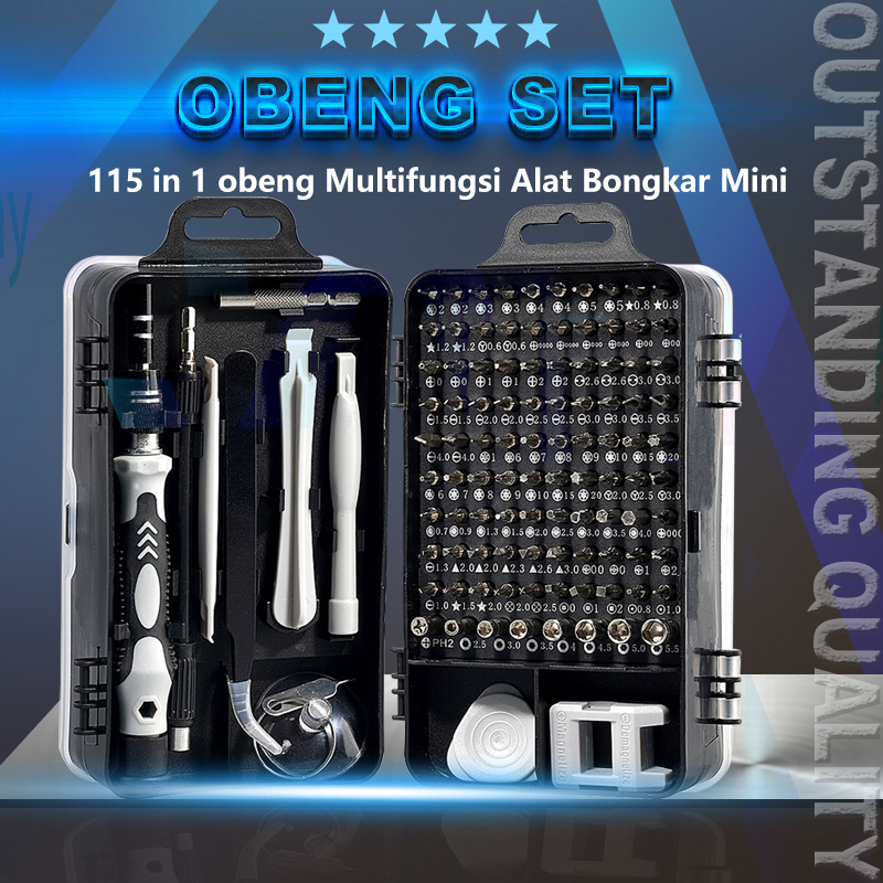 Jual TOOL SET 115 IN 1 MULTIFUNGSI OBENG SET SERVICE SCREWDRIVER HANDPHONE LAPTOP ELEKTRONIK ...