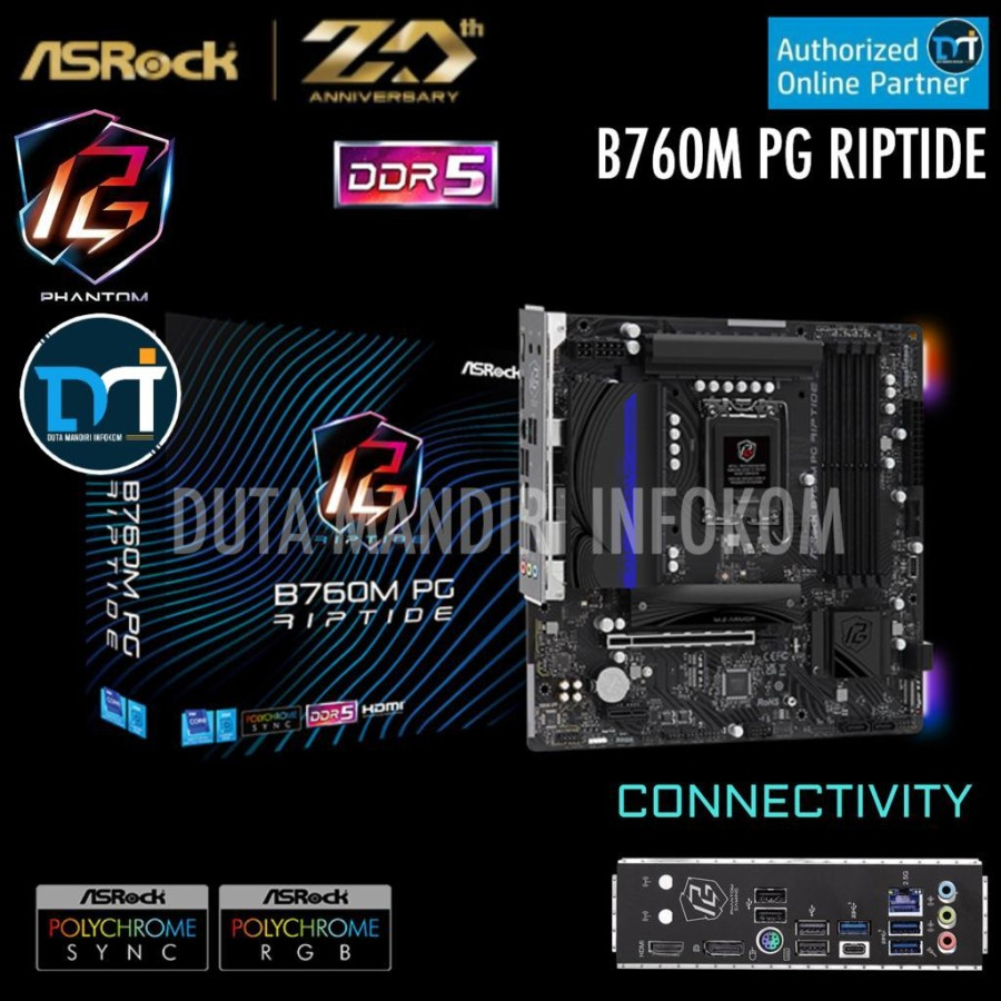 Jual ASRock B760M PG RIPTIDE - [Socket 1700, B760, DDR5, USB3.2, m-ATX ...
