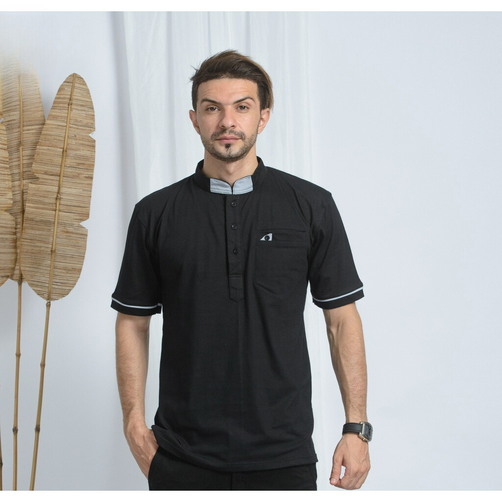 Jual Baju Kaos Ahmad Hitam Pria Polos Kerah Polo Distro Combed 30S ...