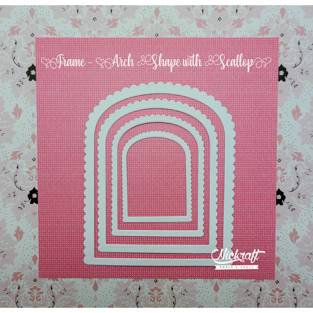 Jual FRAME ARCH SHAPE WITH SCALLOP - Hiasan Scrapbook Jurnal Die Cut ...