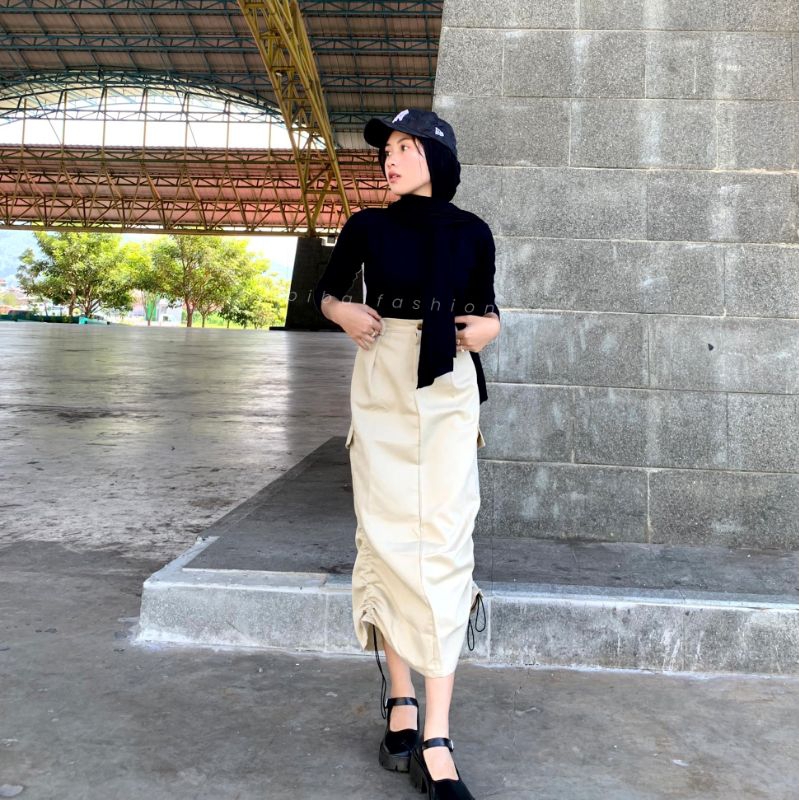 Jual Rok Cargo Serut / Cargo Skirt Wanita | Shopee Indonesia