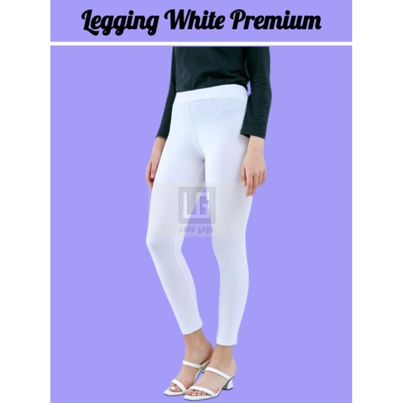 Jual LEGGING PANJANG PUTIH / LEGGING SPANDEK PUTIH POLOS | Shopee Indonesia
