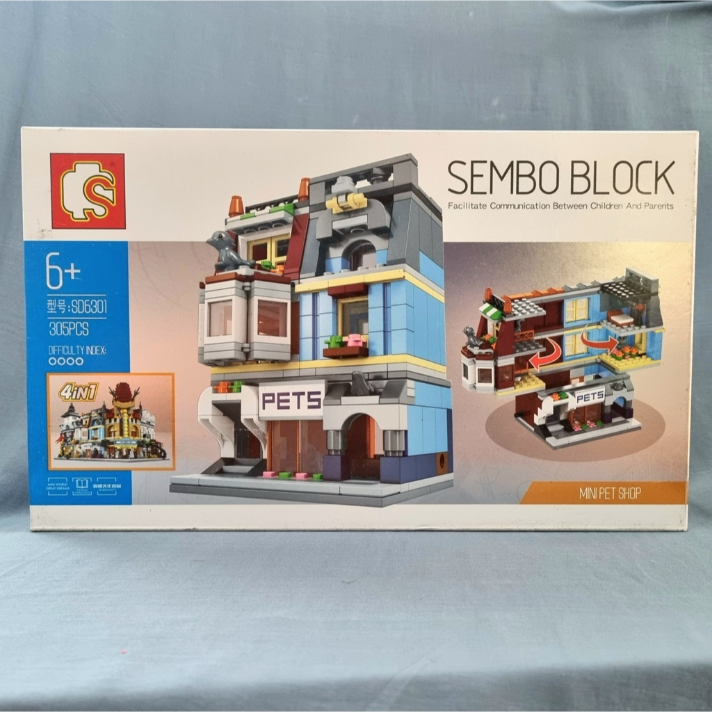 Jual Sembo SD6301 Mini Pet Shop bangunan miniatur mainan Block susun ...
