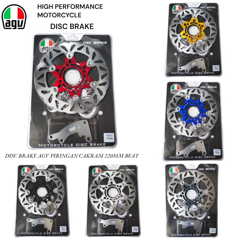 Jual AGV Piringan Disk Cakram Depan 220mm Kembang Plus Bracket PNP Beat ...
