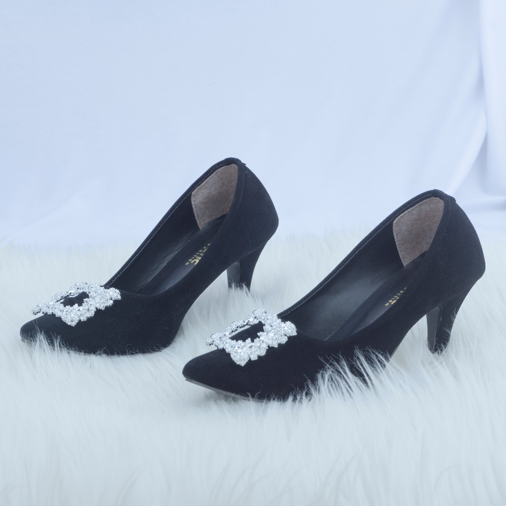 Jual Sepatu Heels Wanita Pesta Casual Formal 7cm Warna Hitam Pink ...