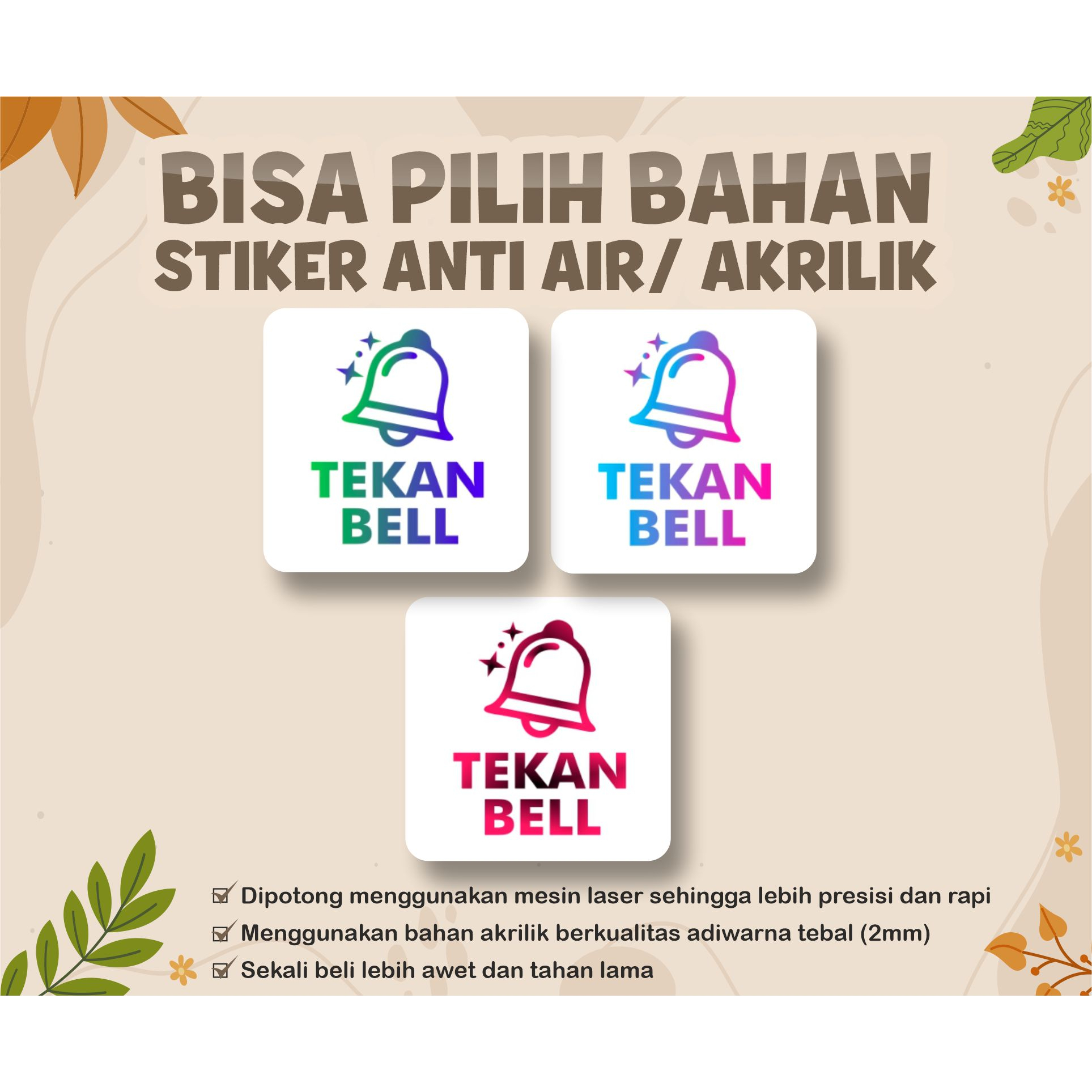 Jual Stiker Bel Signboard Sign Board Akrilik Bel Akrilik Awet dan Tahan ...