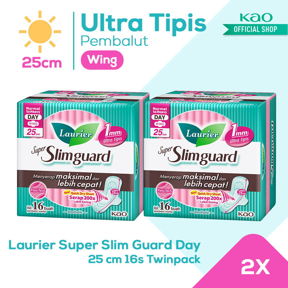 Jual Laurier Super Slim Guard Day 25Cm 16S Pembalut Twinpack | Shopee ...