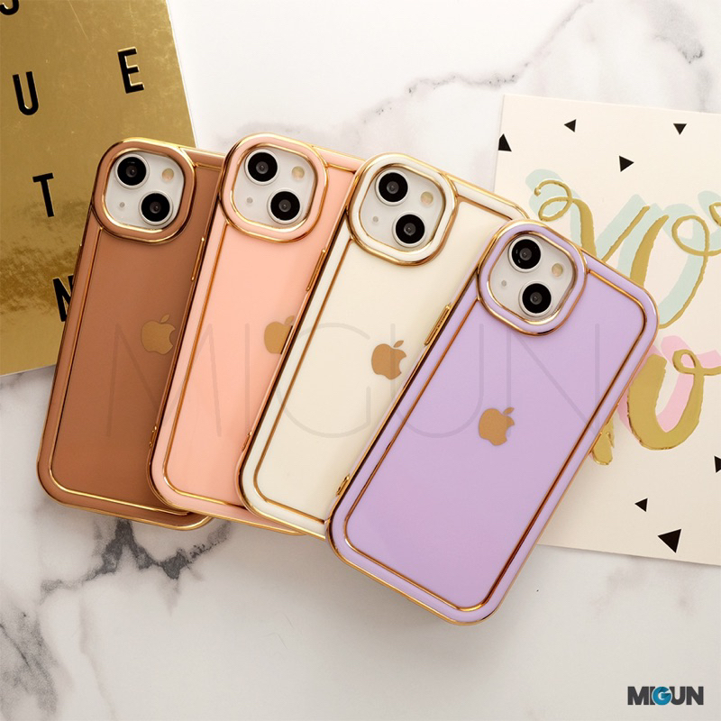 Jual Round Golden Chrome Case (2) - Softcase Fullcover For iPhone 7 8 ...