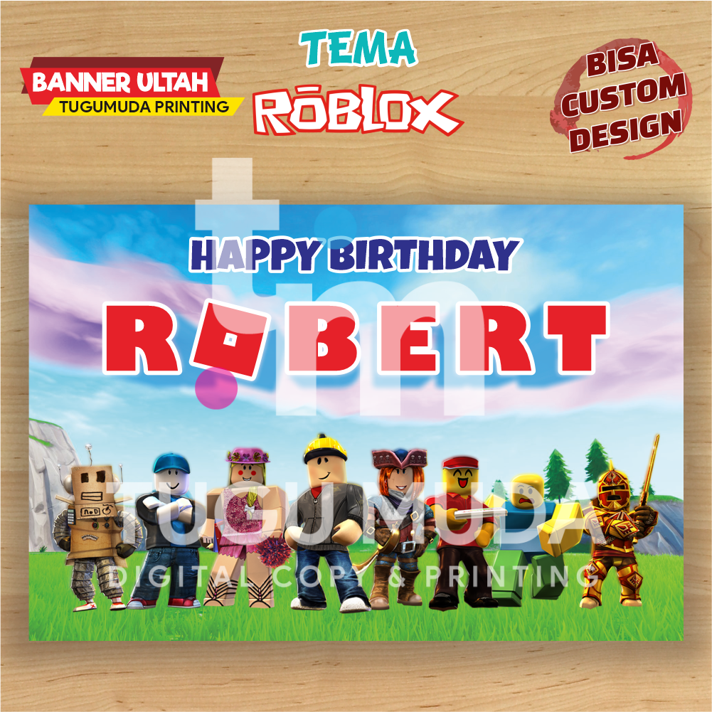 Jual Cetak Banner|Backdrop|Spanduk Ultah/Ulang Tahun Anak-ROBLOX ...