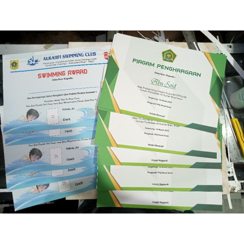 Jual Cetak Piagam penghargaan lomba prestasi sekolah dan lembaga Paud ...