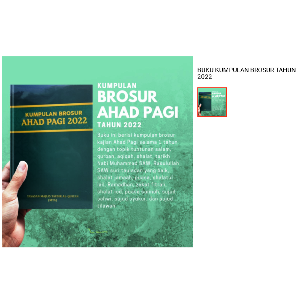 Jual BUKU KUMPULAN BROSUR TAHUN 2022 dari kajian ahad pagi MTA jl ...